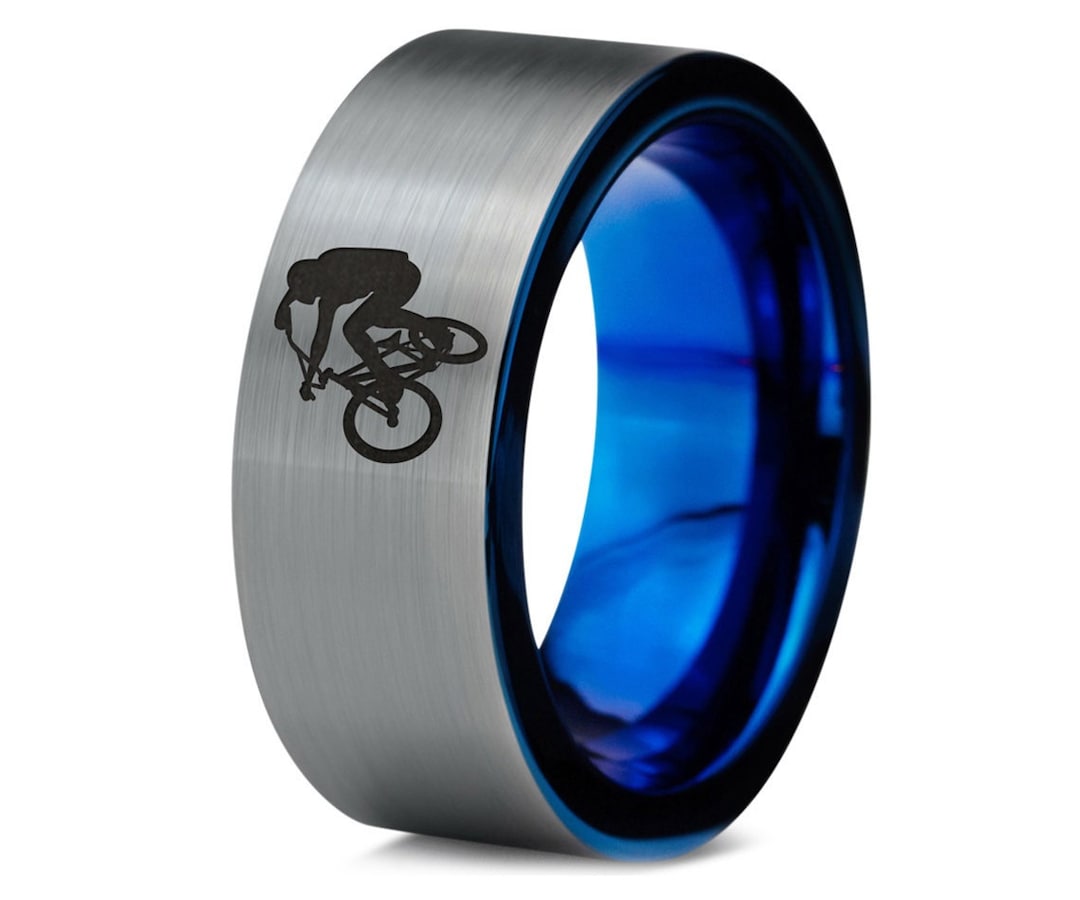 Men Bicycle Rider Ring,jumping Bike Ring,blue Ring,wedding Band ...