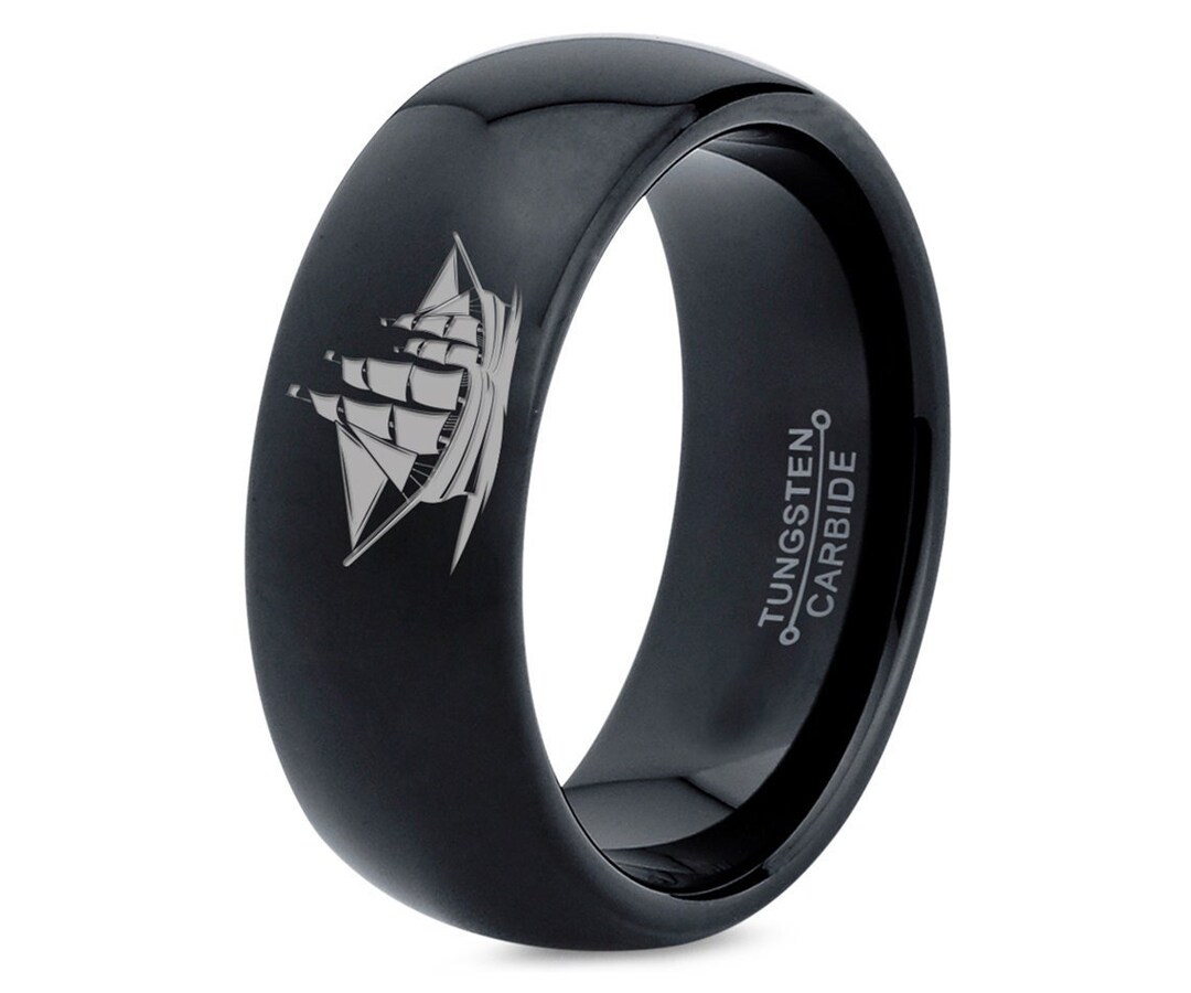 Caribbean Ring,pirate Ship Ring,wedding Ring Men,engraving Tungsten ...