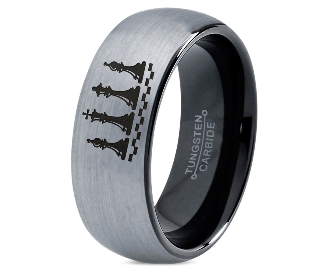 Chess Ring, Ring for Grandmaster, Groove Wedding Ring for Women ...