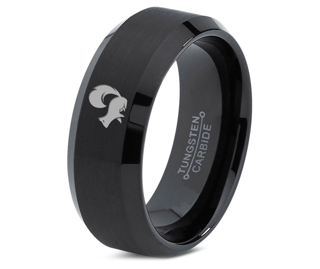 Cute Squirrel Ring - Engraved Squirrel Band - Mens Tungsten Ring ...