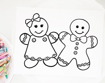 gingerbread man and woman coloring pages