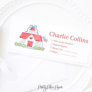 Envelopes for School | 3.5x8.5 Printable | Blue Schoolhouse ...