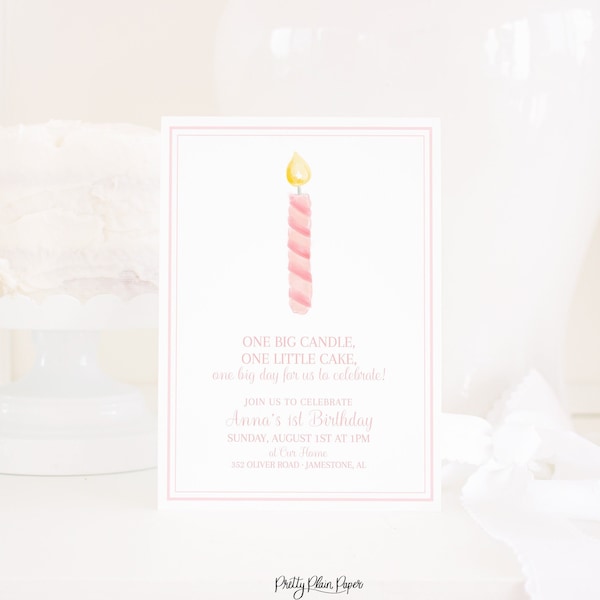 Candle Birthday Invitation - Etsy