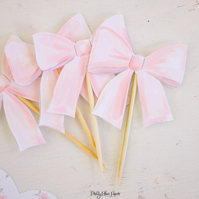 Bow Cupcake Toppers - Etsy