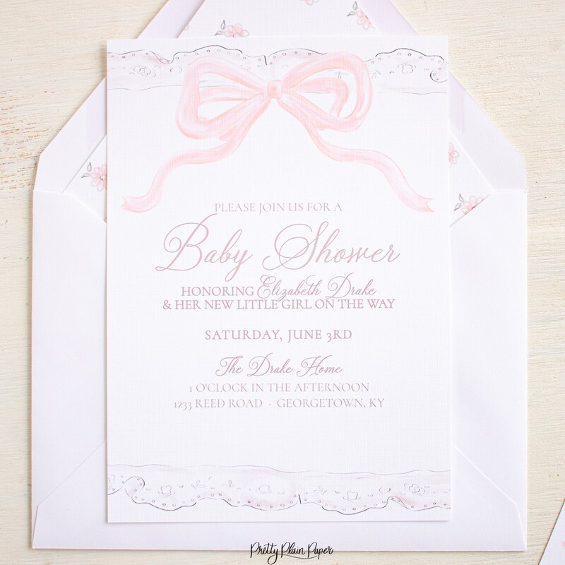 Pink Bow Baby Shower - Etsy