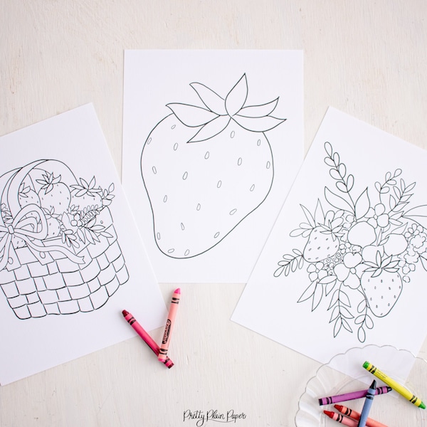 Berry First Birthday Coloring Pages - Etsy