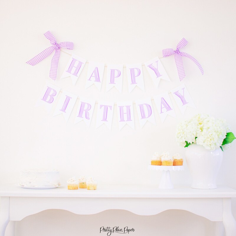Purple Birthday Banner - Etsy