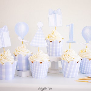 Watercolor Light Blue Cupcake Toppers Printable Classic - Etsy