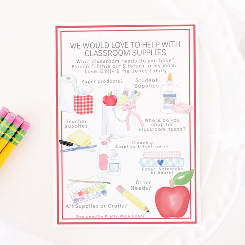 Editable Classroom Donation Printable Teacher Wish List - Etsy