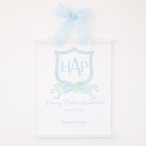 Hospital Baby Name Sign Printable 8x10 Watercolor Blue - Etsy
