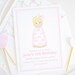 Watercolor Peg Doll Invitation With Pin Bows | 5 X 7 Printable Download ...