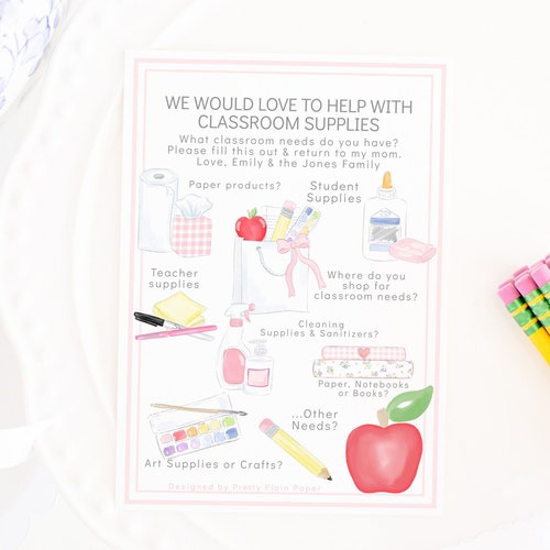 Editable Classroom Donation Printable Teacher Wish List - Etsy