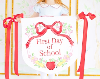 Watercolor Crest Back to School Banner - Etsy