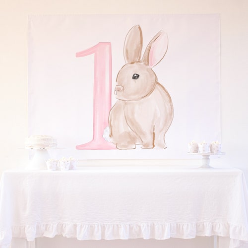 Pink Bunny Printable Backdrop Poster Download 1023 Bunny - Etsy