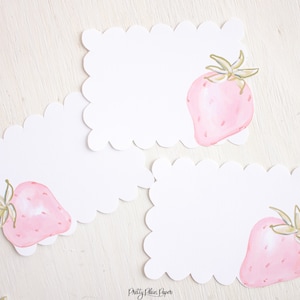 Scallop Pink Strawberry Printable Food & Beverage Labels Download 1015 ...