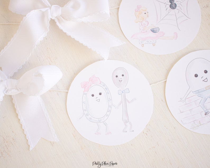 Nursery Rhyme Banner Printable Download Watercolor Nursery - Etsy