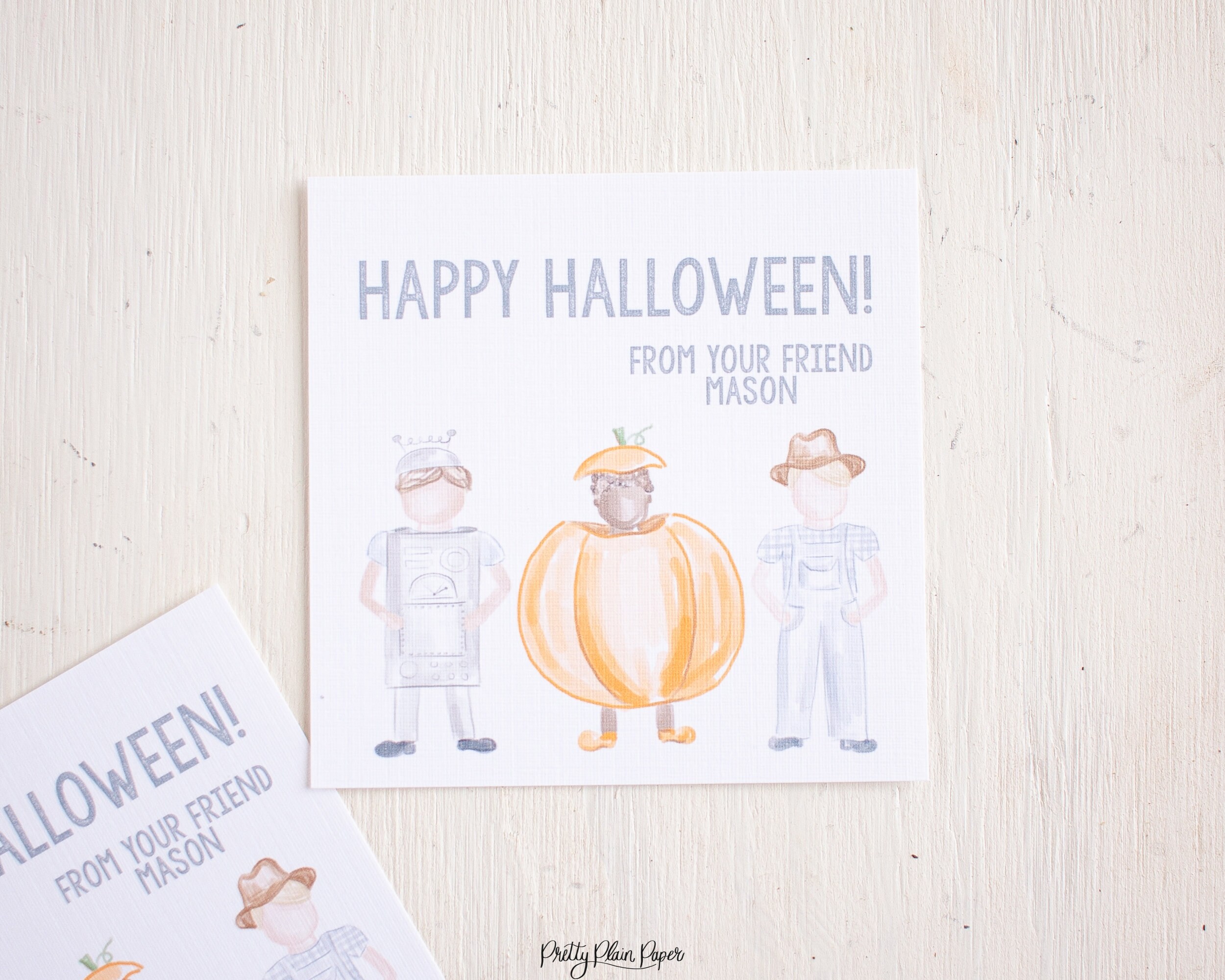 Trick or Treater Little Boys in Costumes Halloween Treat or | Etsy