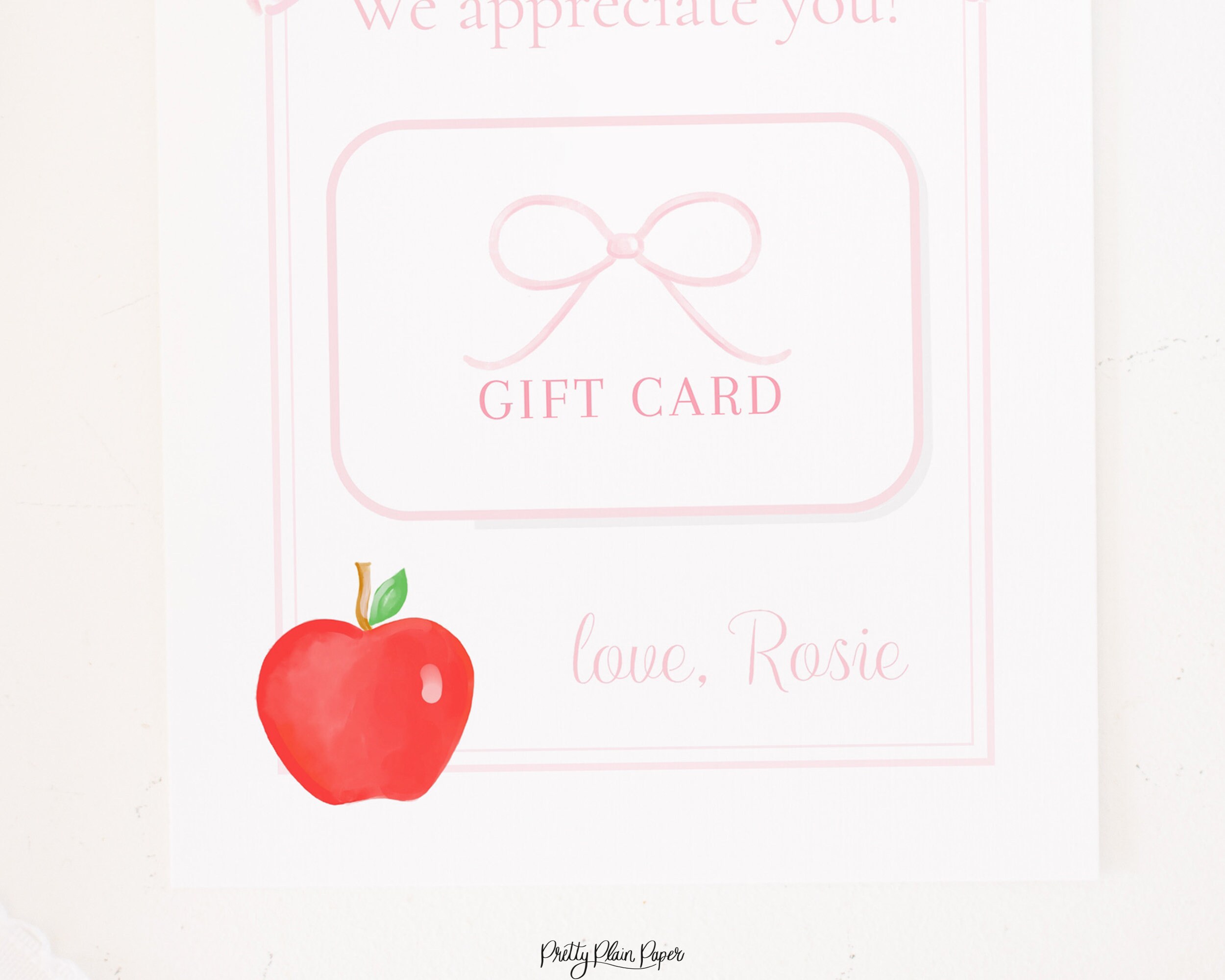 Teacher Appreciation Gift Card Printable Printable - Etsy