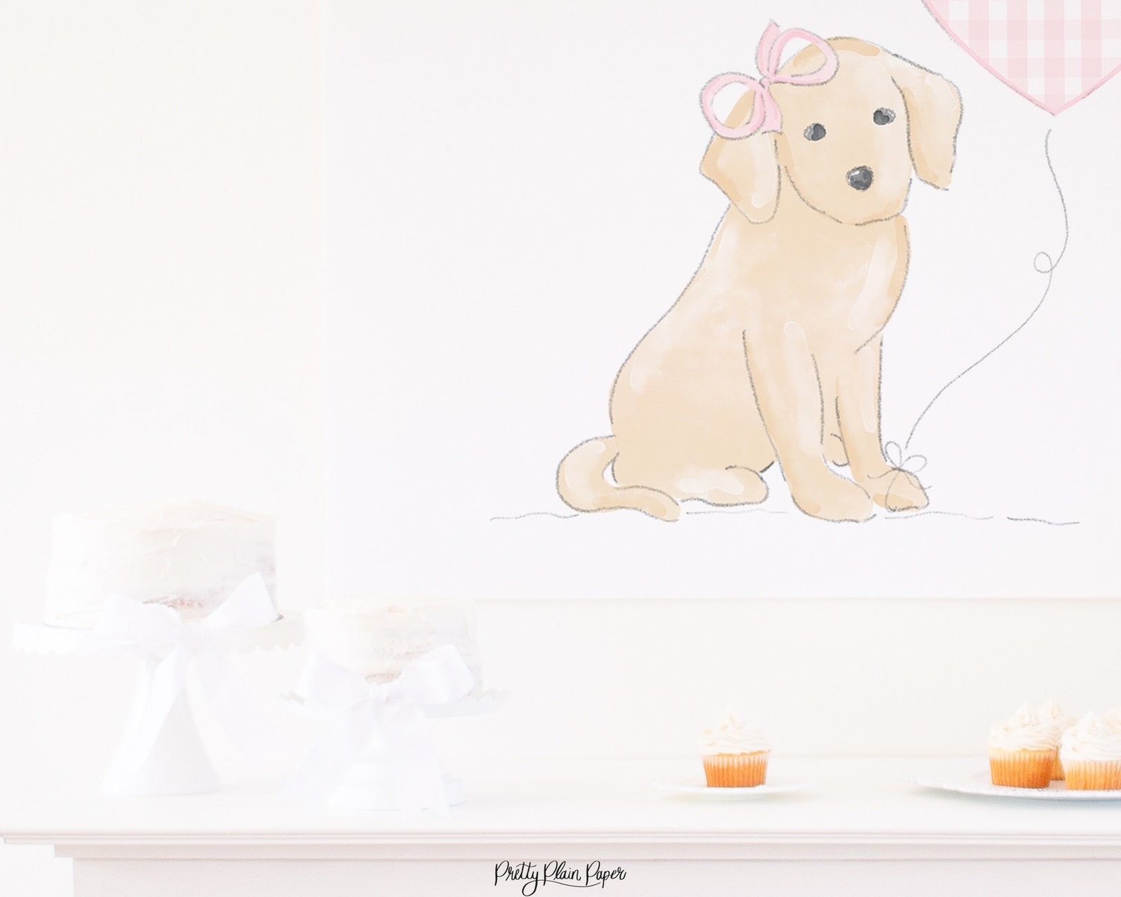 Puppy Dog First Birthday Birthday Backdrop Poster Printable - Etsy