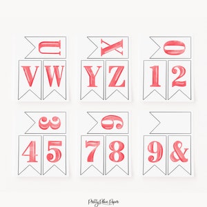 Red Watercolor Happy Birthday Banner | Printable Download | Watercolor ...