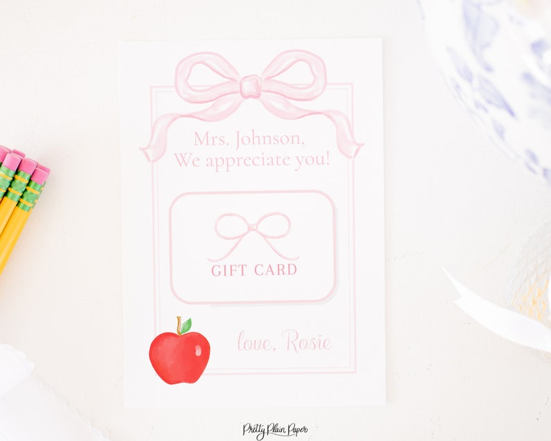 Teacher Appreciation | Gift Card Printable | Printable Download | Gift ...