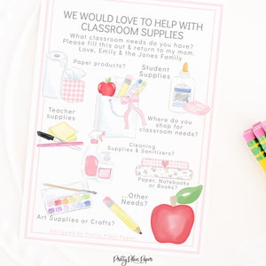 Classroom Supply Wish List | Printable | Teacher Supply Wish List ...