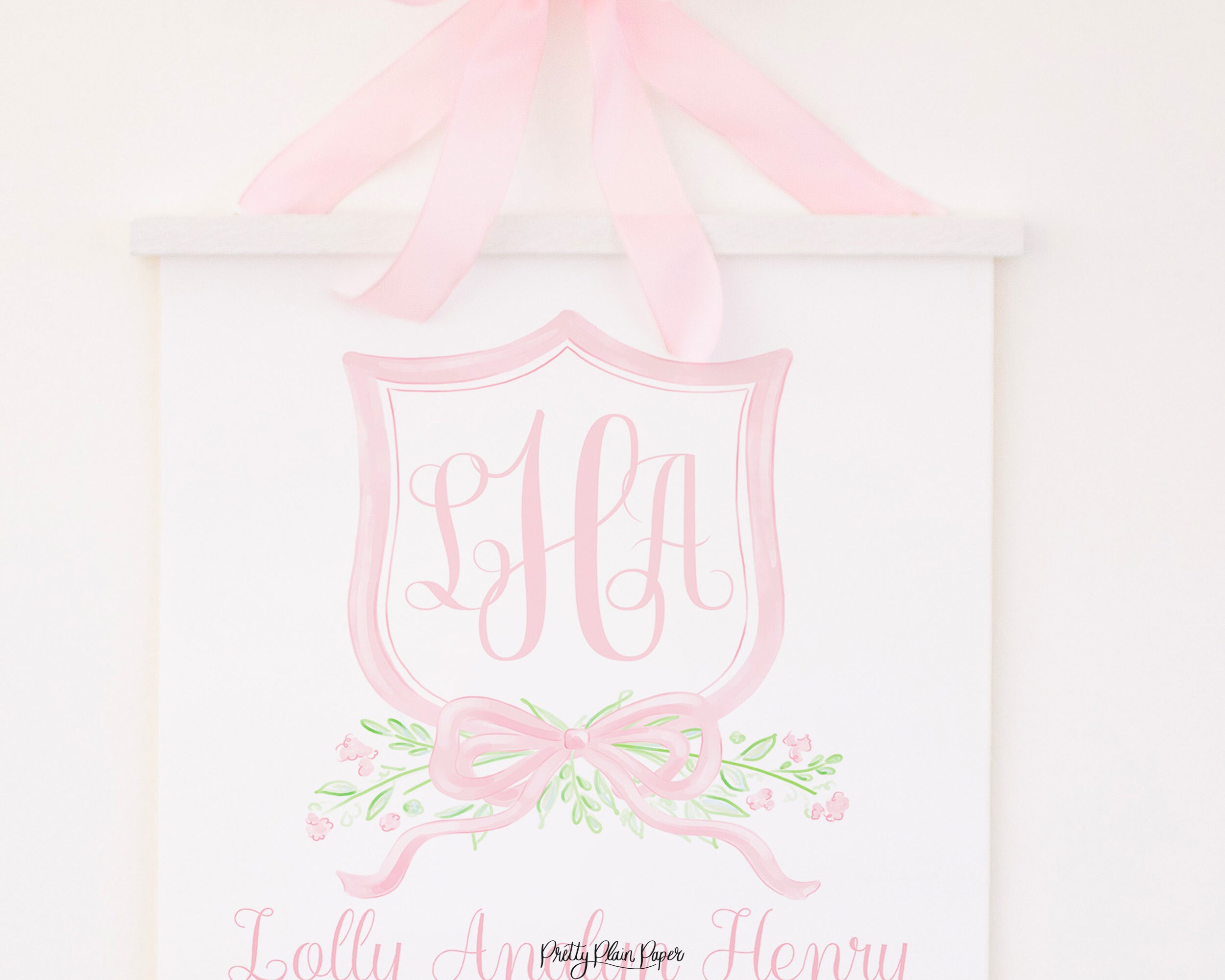 Hospital Door Sign Printable 16x20 Watercolor Pink Crest - Etsy