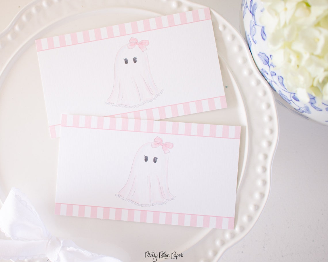 Watercolor Pink Girl Ghost Applesauce Pouch Halloween Printable ...