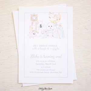 Watercolor Nursery Rhyme Invitation Printable Invitation | Etsy