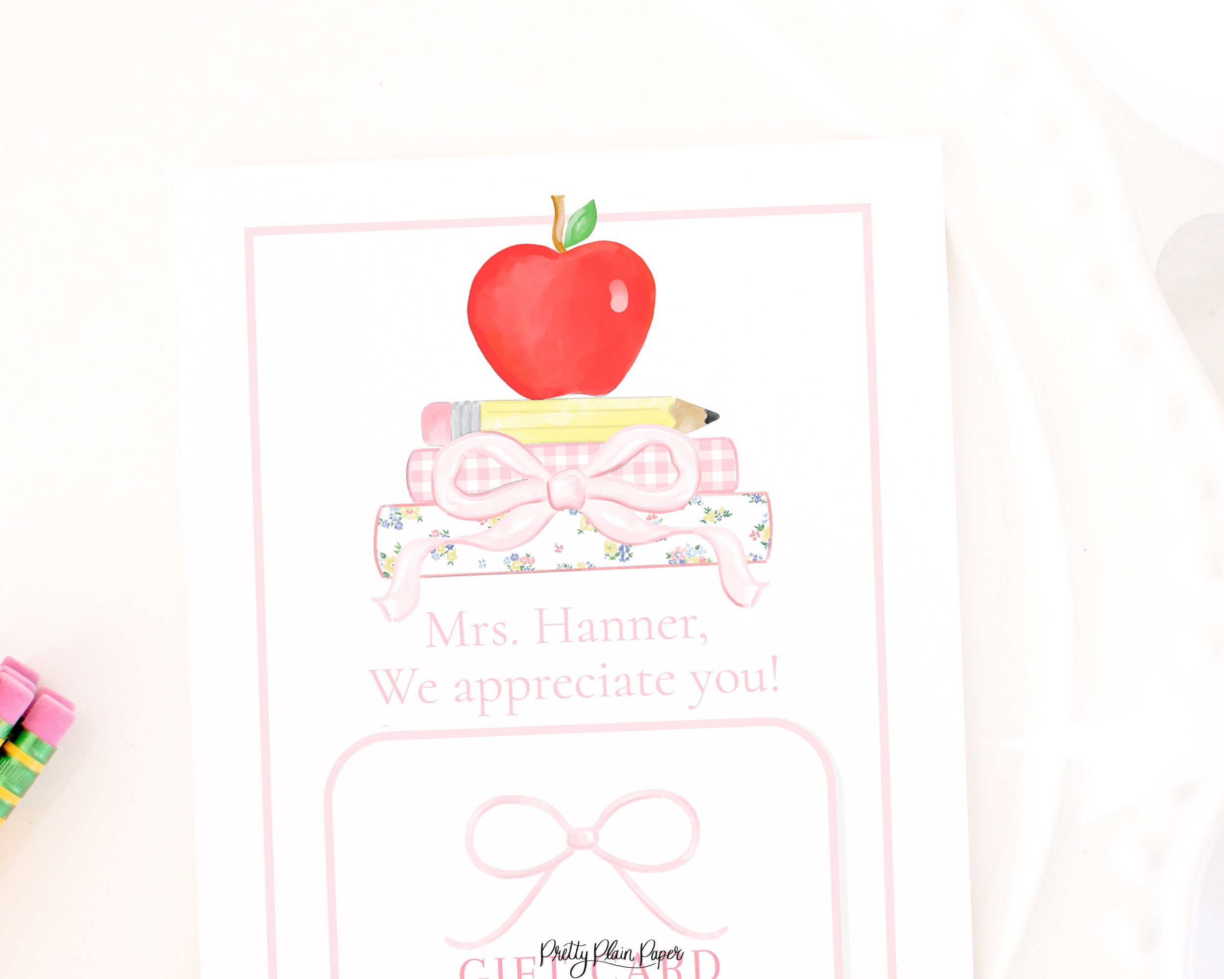 Teacher Appreciation Gift Card Printable Teacher Printable - Etsy