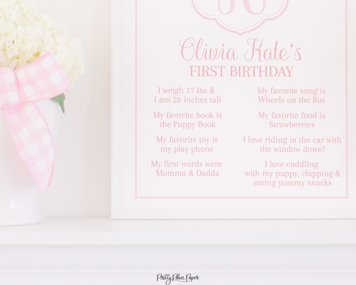 Watercolor Pink Crest 'my First Year' Sign 16x20 - Etsy