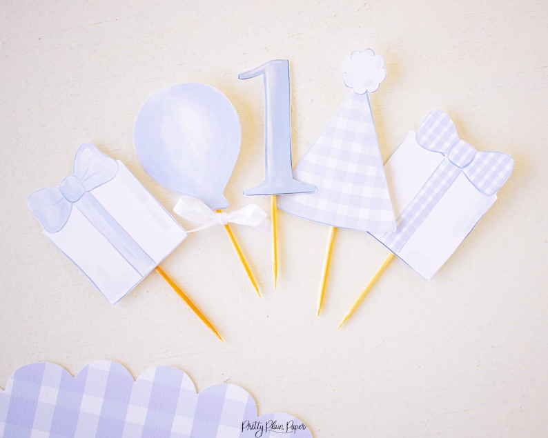 Watercolor Light Blue Cupcake Toppers | Printable | Classic Blue ...