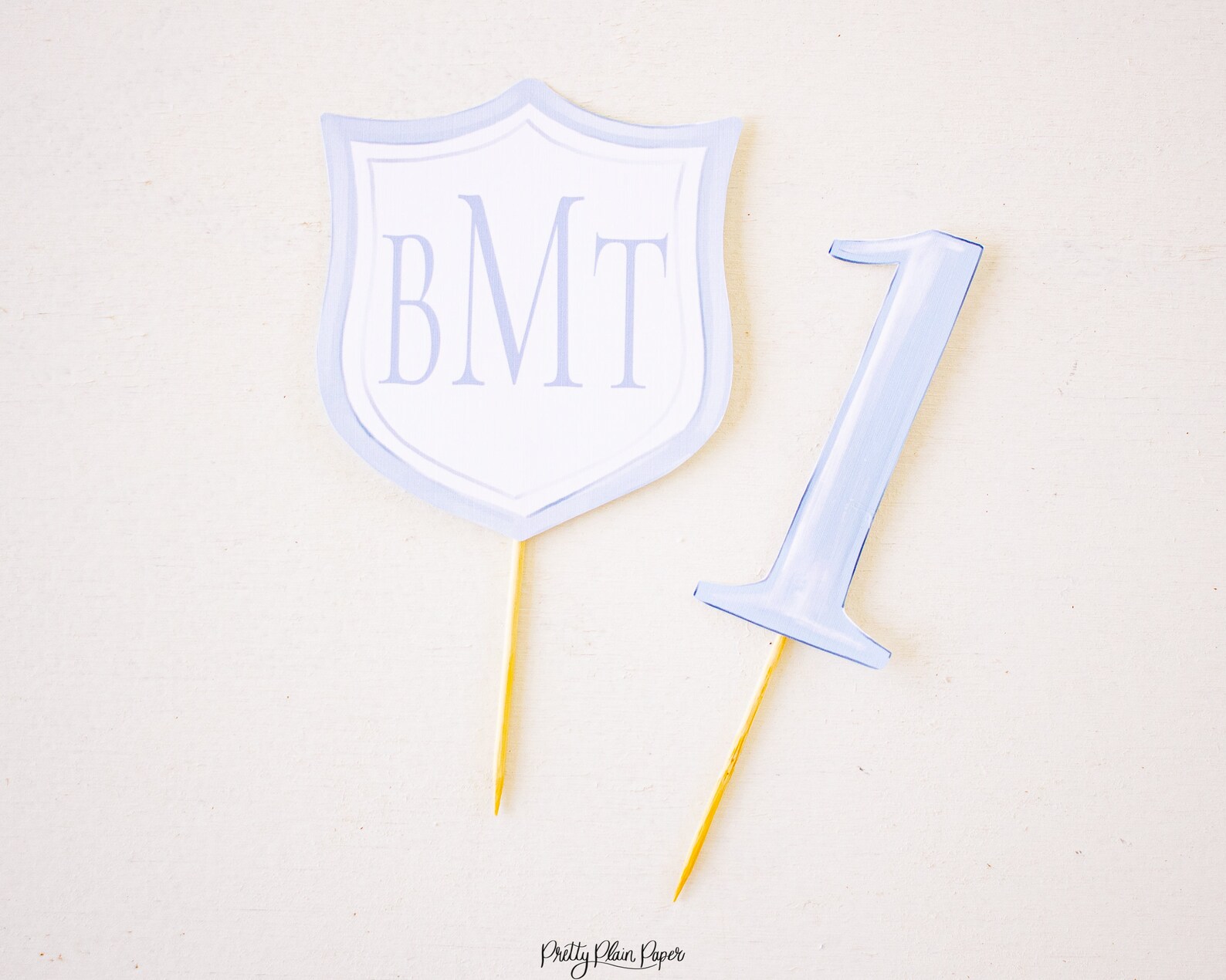 Watercolor Blue ONE Cake Topper & Monogram Blue Crest Cake - Etsy