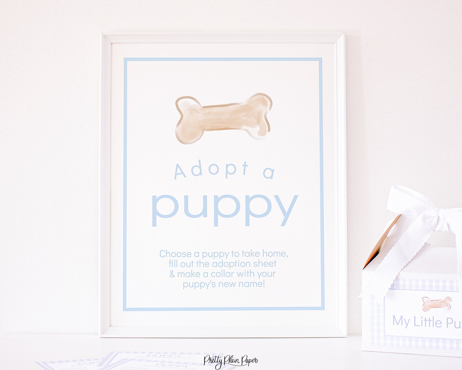 Adopt a Puppy Sign, 16''x20'' | Watercolor Puppy Party Sign 1027 ...
