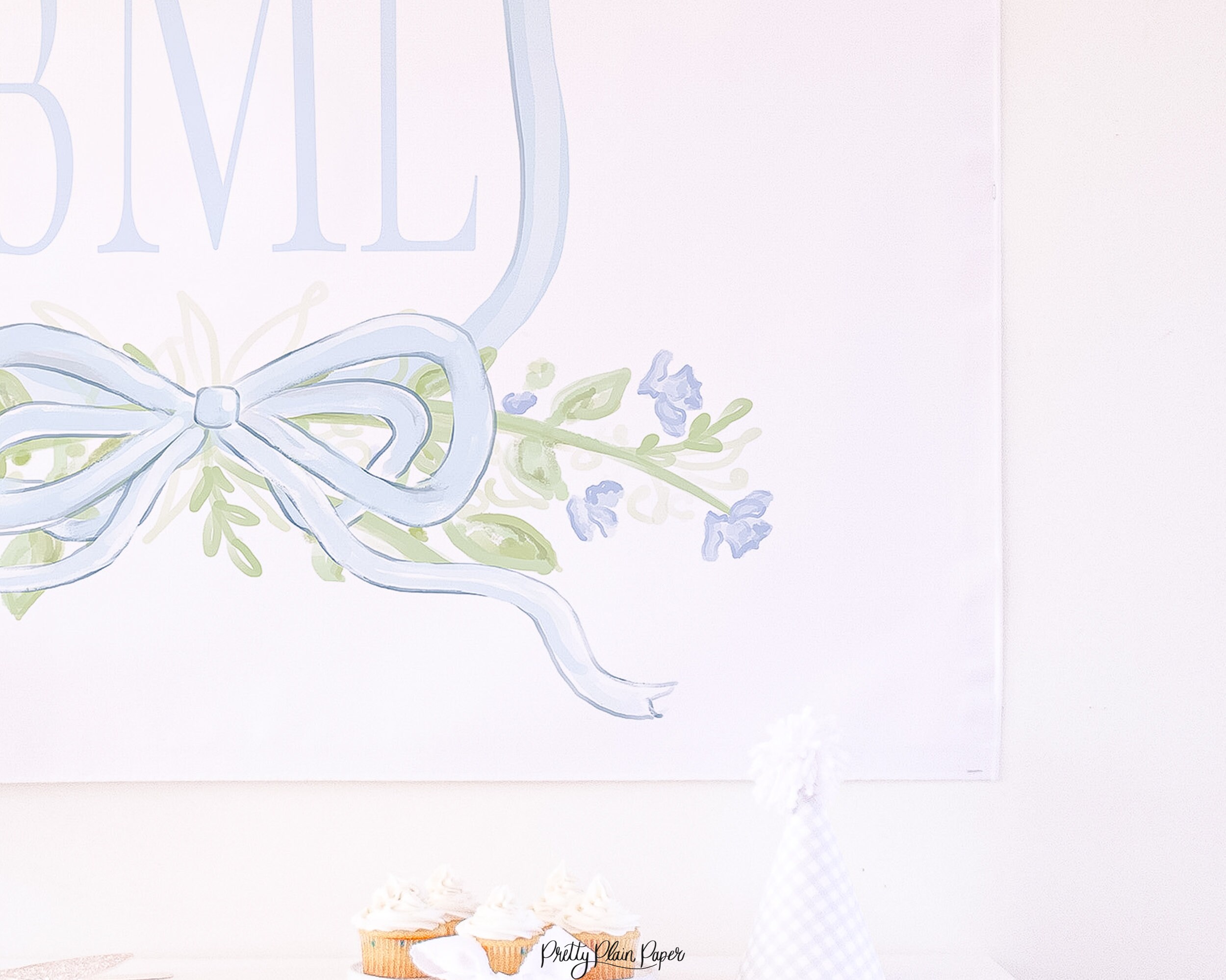 Watercolor Blue Crest Backdrop Printable Download Blue | Etsy