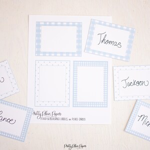Blue Dots & Blue Gingham Printable Food and Beverage Labels Download ...