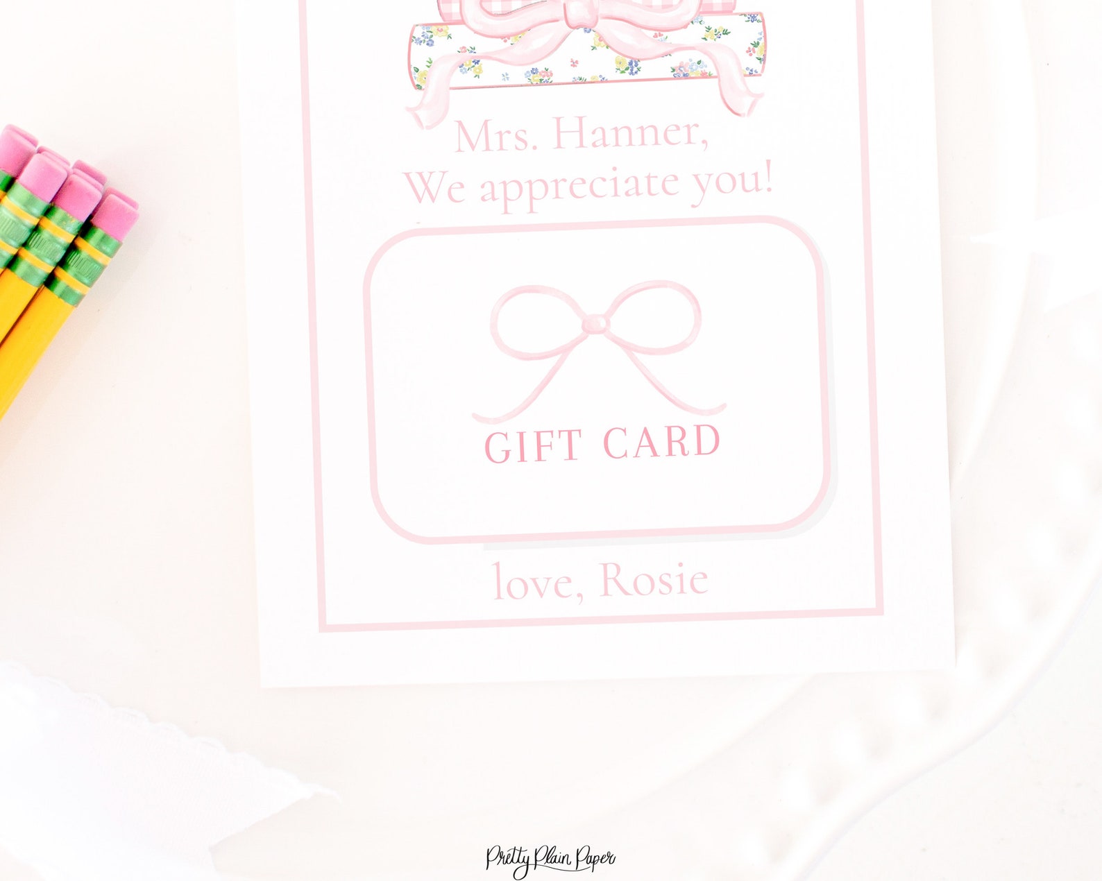 Teacher Appreciation Gift Card Printable Teacher Printable - Etsy