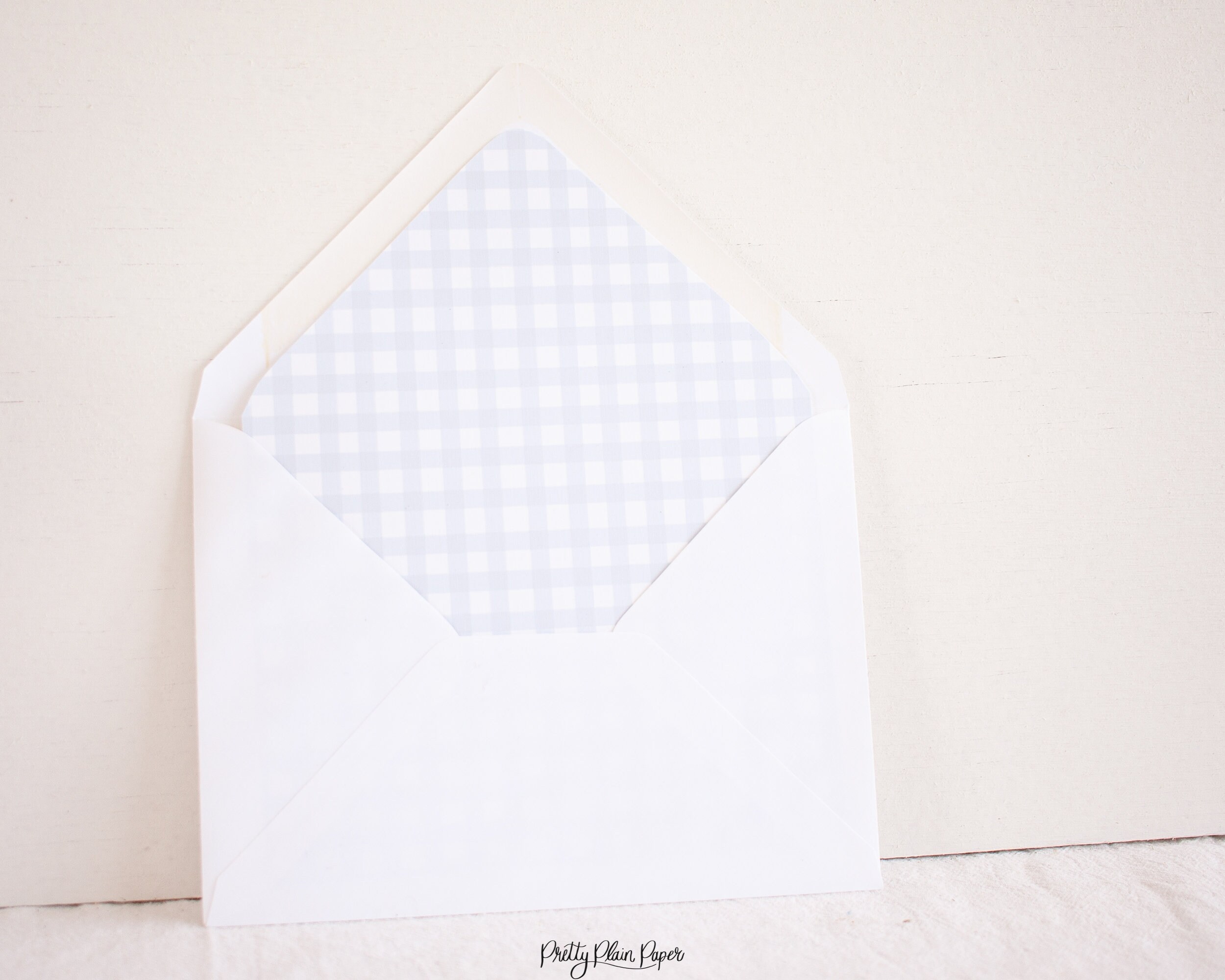 Blue Gingham Envelope Liner Watercolor Printable A7 Envelope - Etsy
