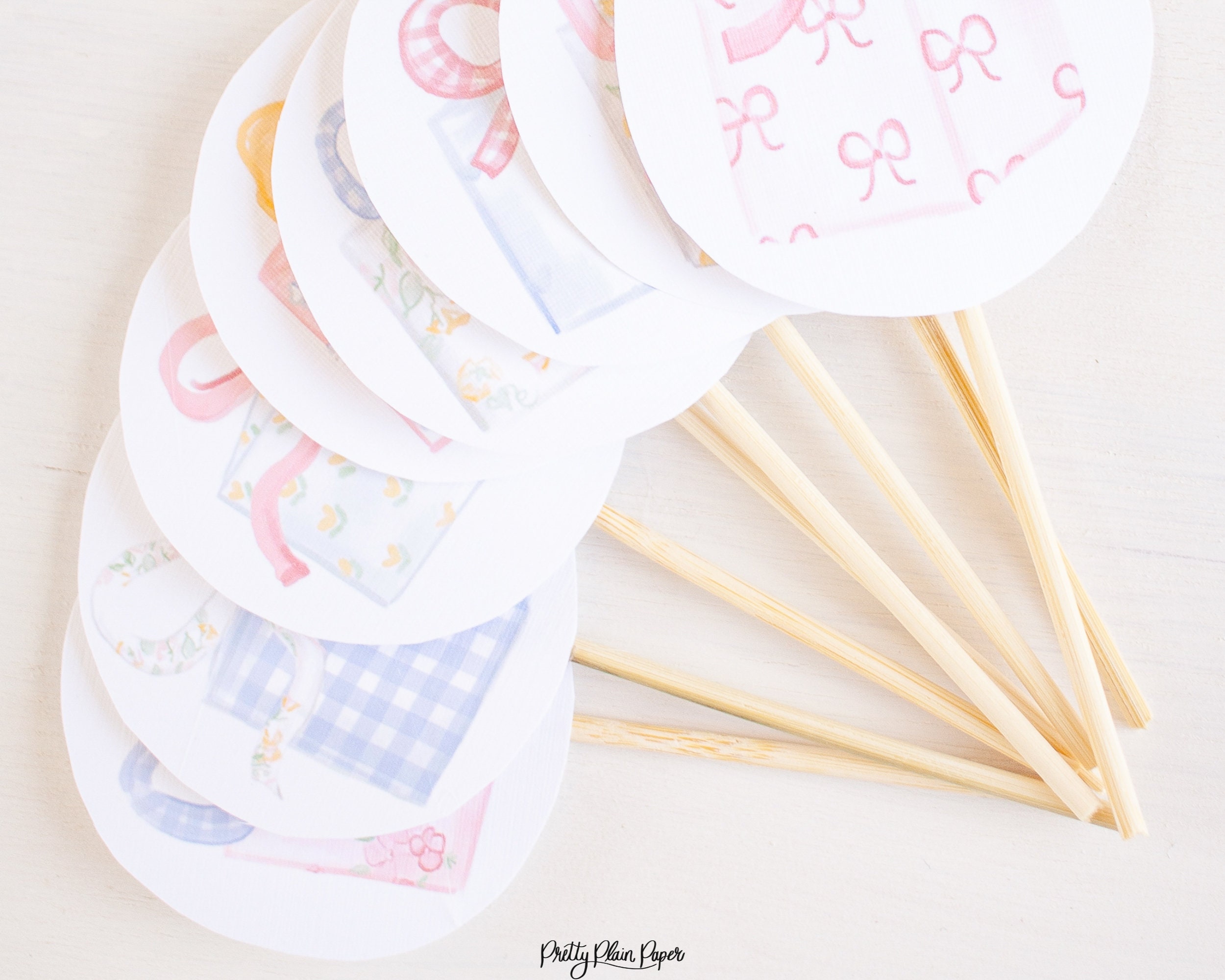 Watercolor Cupcake Toppers | Printable Download | EDIAG Theme | Every ...