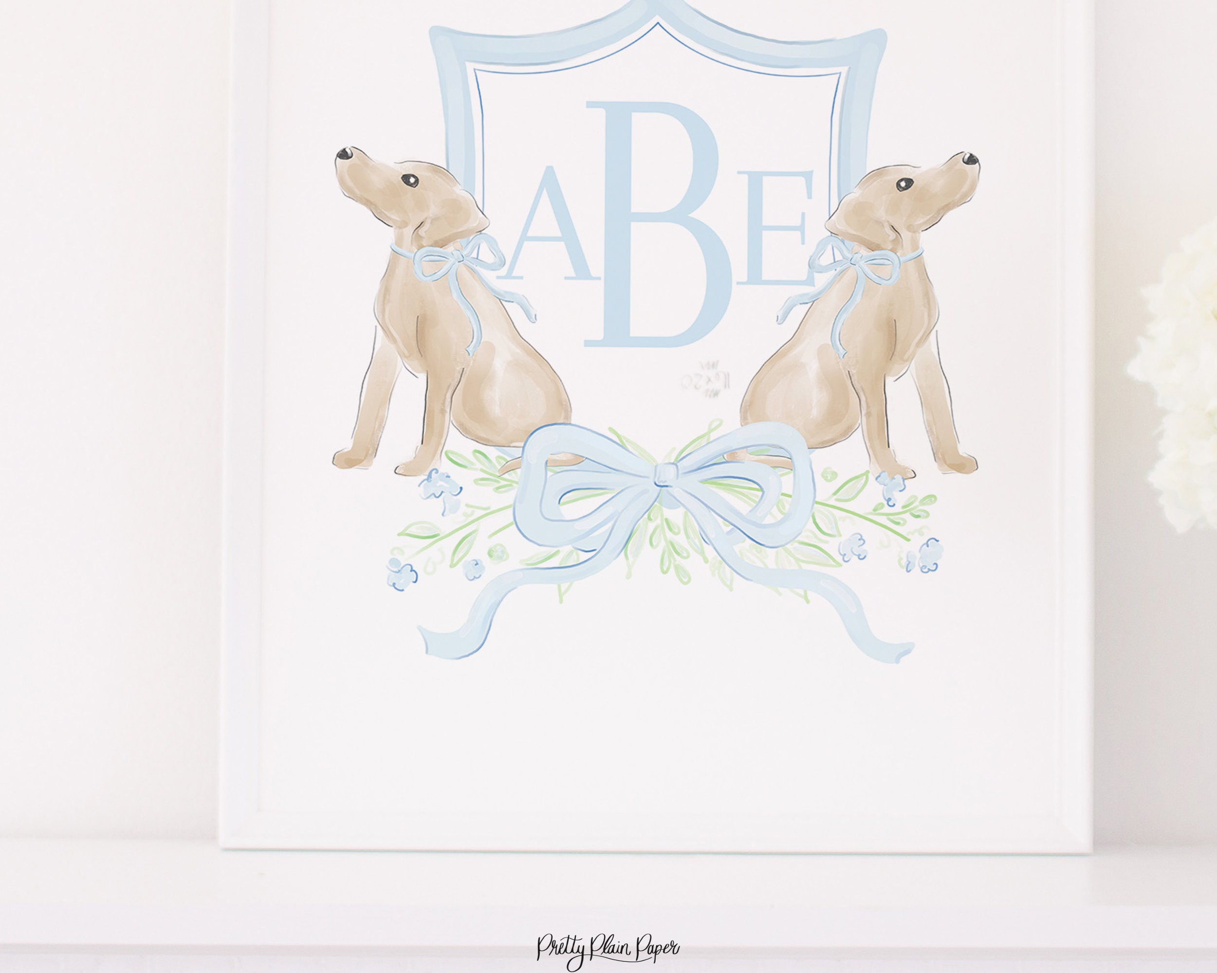Watercolor Puppy Dog Crest 8x10 or 16x20 Printable - Etsy