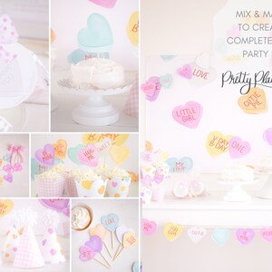 Watercolor Candy Hearts Backdrop | Printable Poster Download ...