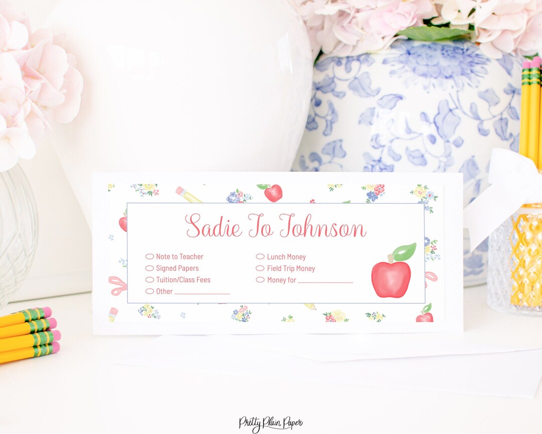 Personalized Envelopes for School | Watercolor Back to School Envelope ...