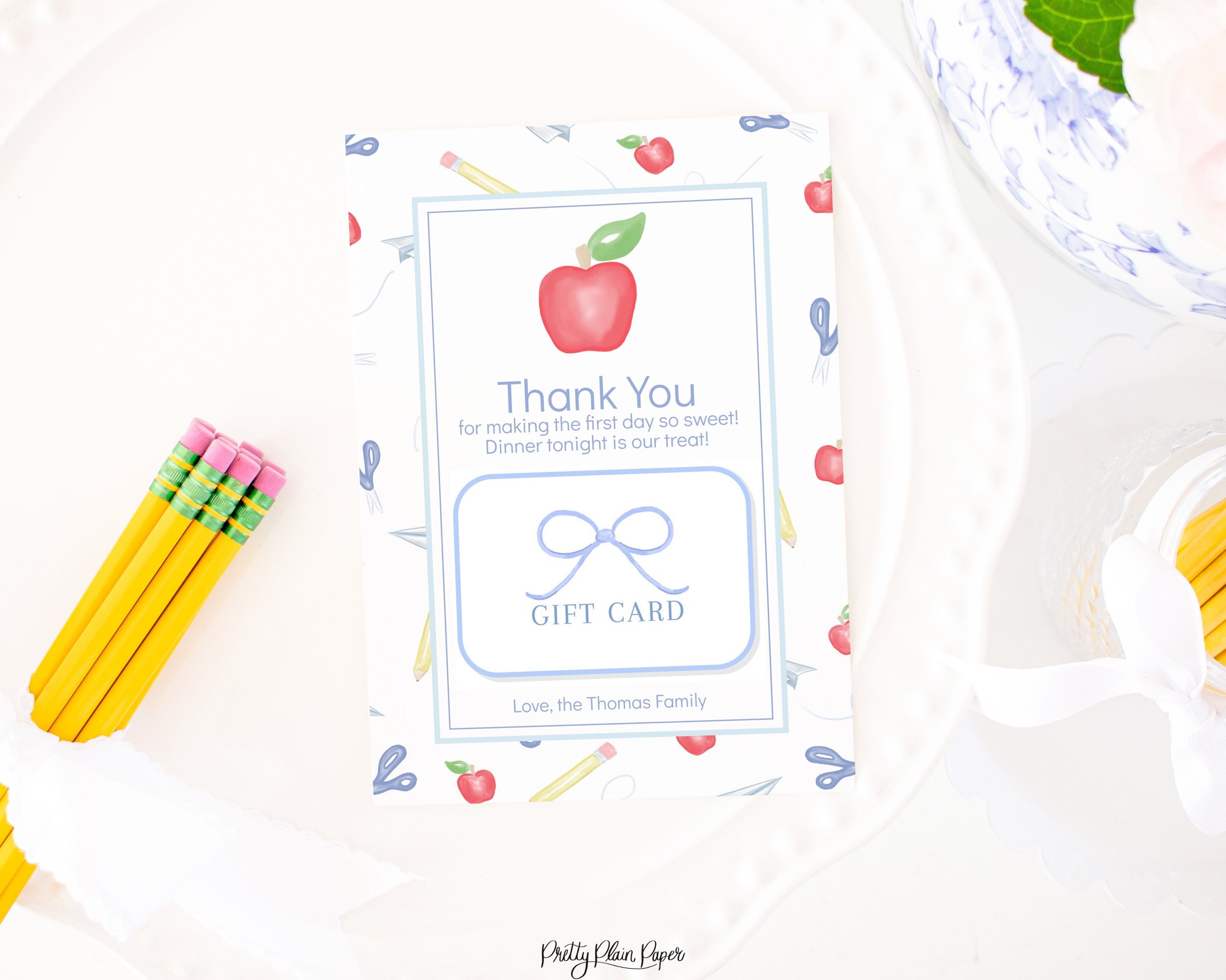 Dinner for Teacher 1st Day of School Gift Card Holder - Etsy