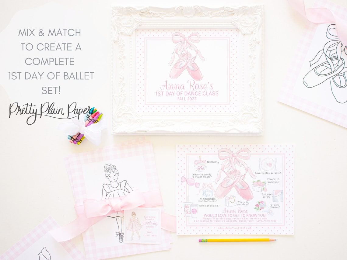Ballet Class Treat Tags Printable Watercolor 1st Day of - Etsy