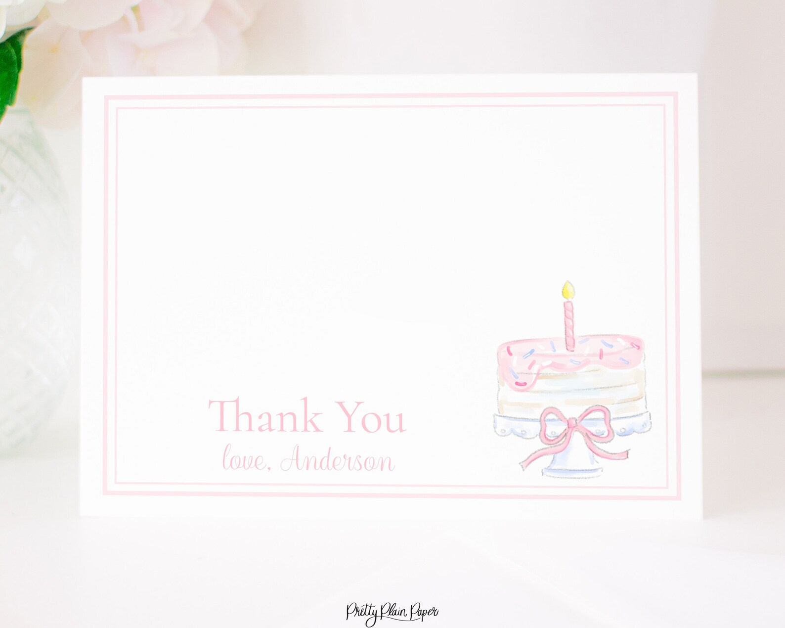 Watercolor Cake Birthday Thank You Card Have Your Cake Thank | Etsy ...