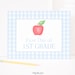 Blue Gingham First Day of School Sign Watercolor First Day - Etsy