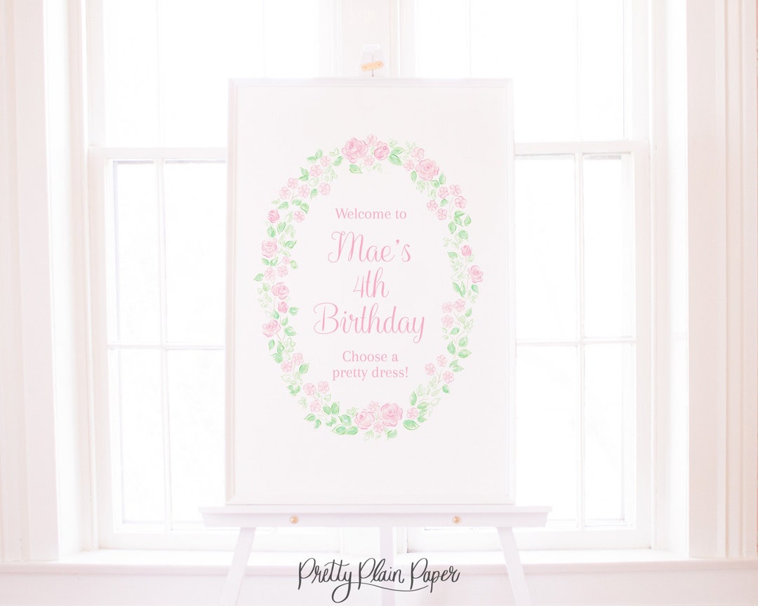 Watercolor Pink Floral Sign | 24x36 Printable | Editable | Spa, Makeup ...