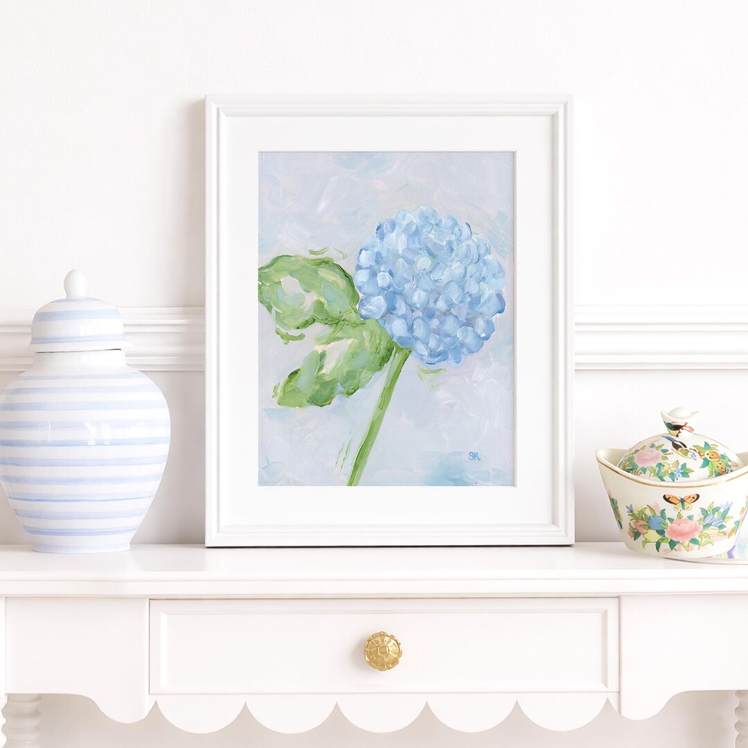 Blue Hydrangea Art, PRINT of an Original Oil Painting; 9x12 or 12x16 ...