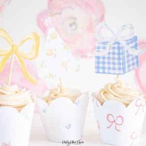 Watercolor Party Hat Cupcake Toppers Printable Download | EDIAG | Every ...