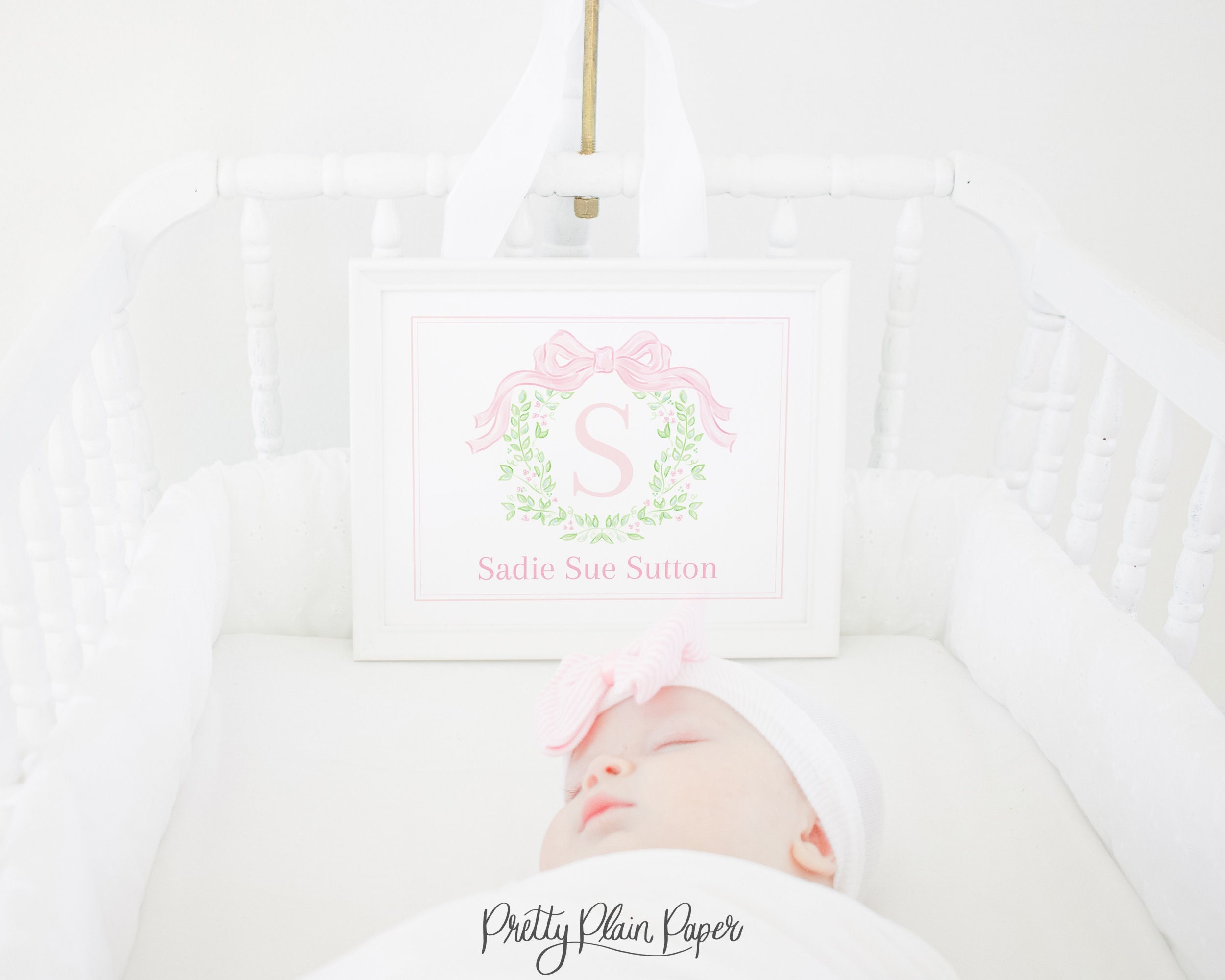 Watercolor Baby Name Sign 8x10 Printable Baby Girl Pink - Etsy